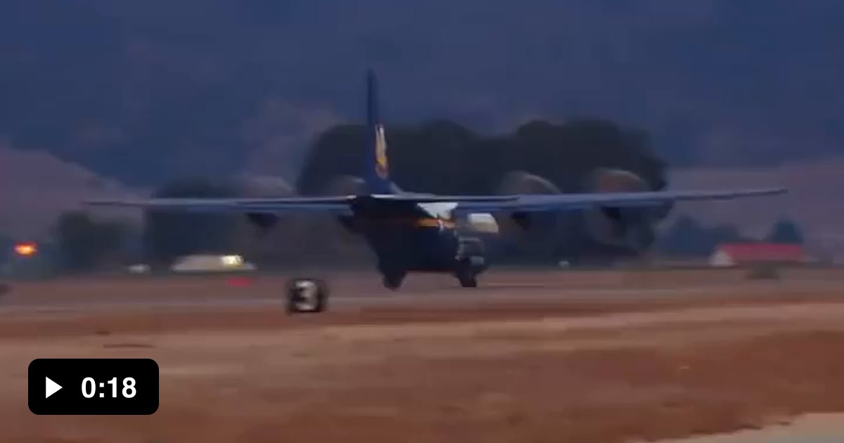 Jet assisted takeoff (JATO) from the US Navy’s C-130 “Fat Albert” 🚀 - 9GAG