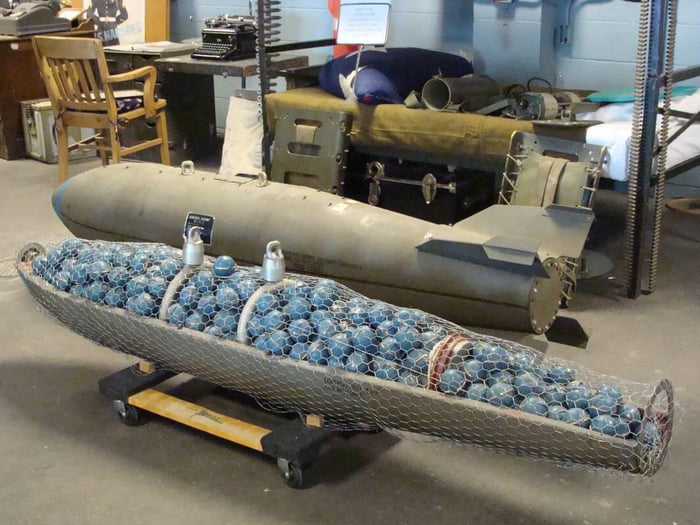The inside of a cluster bomb - 9GAG
