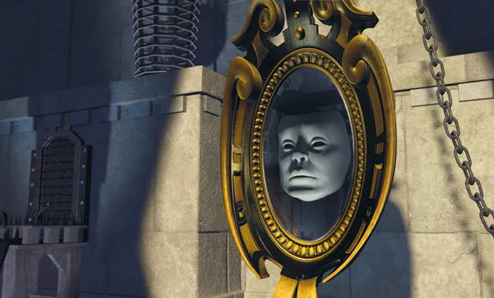 The mirror on the wall keeping a straight face as he tells Gal Gadot ...