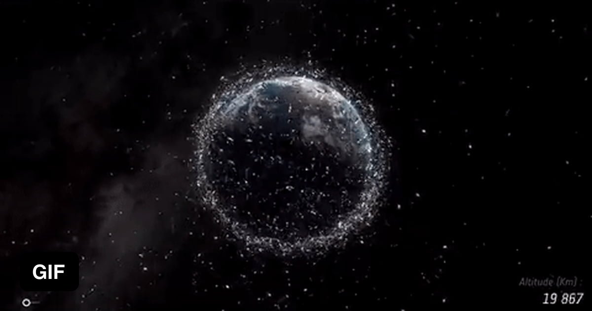 ESA animation of space junk and satellites orbiting Earth - 9GAG