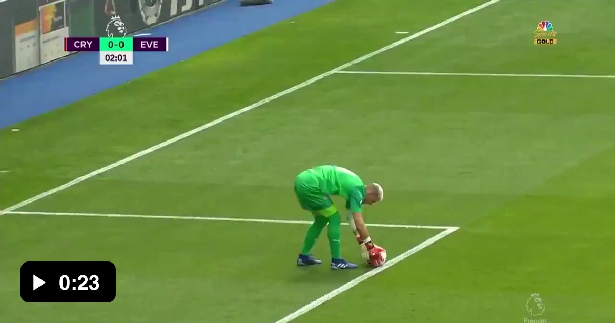 Crystal Palace keeper can't take goal kick because it's too windy - 9GAG