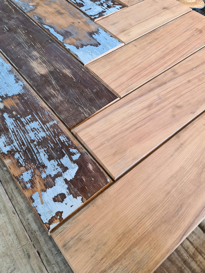 Before and after, recycling old timber. - 9GAG