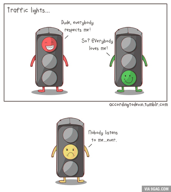 Poor Yellow Light - 9GAG