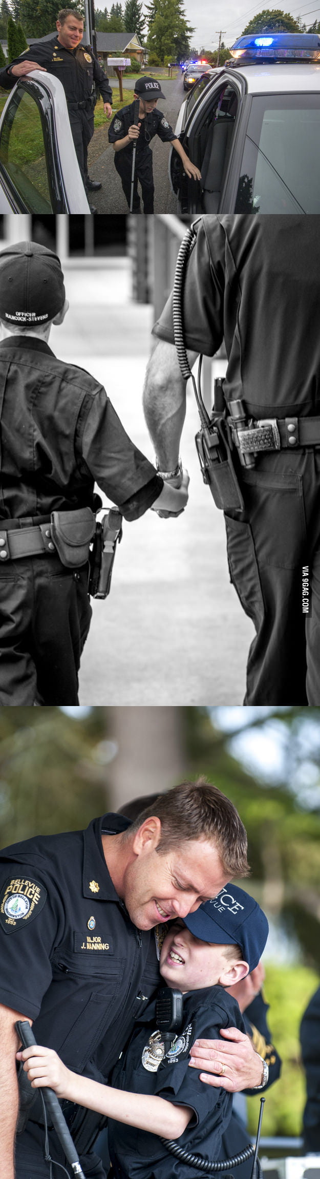 Police Officers Making Blind 13-year-old Gage Hancock-Stevens’ Dream of ...