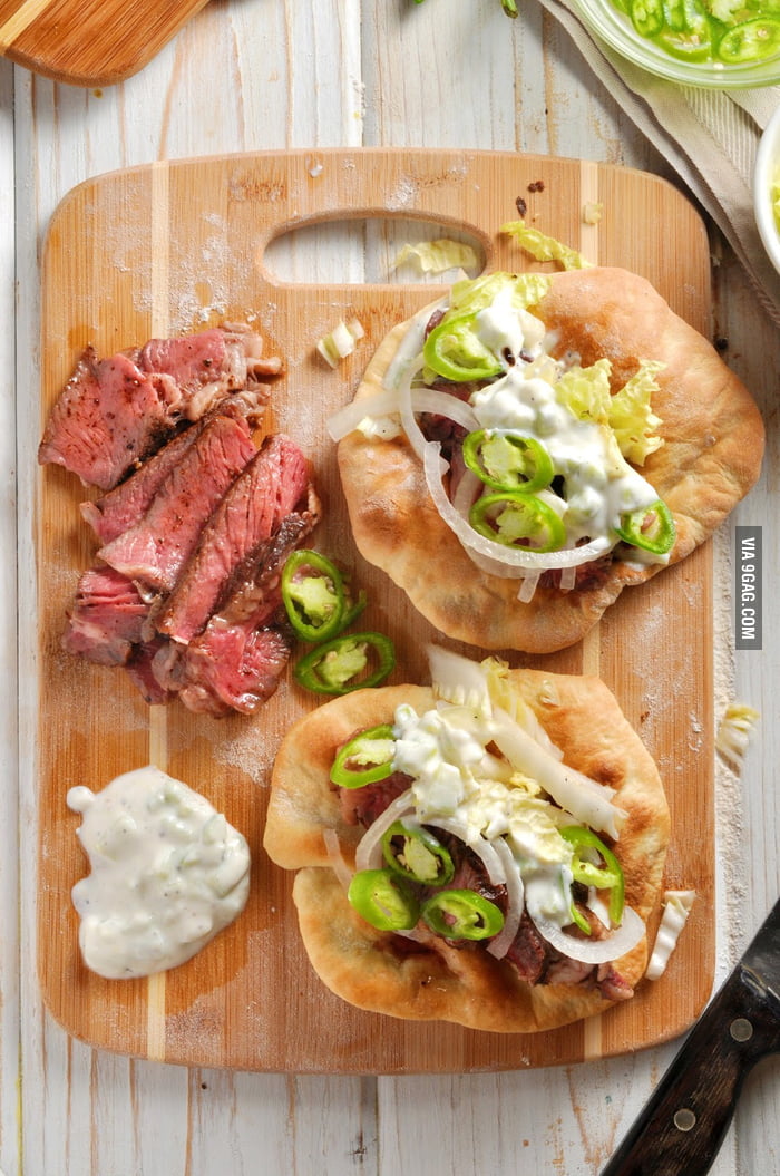 Steak Gyros with Homemade Pita Bread - 9GAG