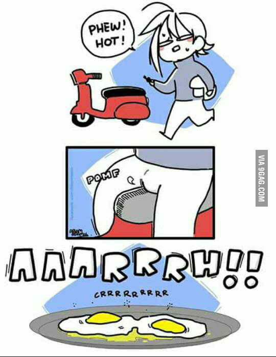 When you try riding a motorcycle during hot weather... - 9GAG