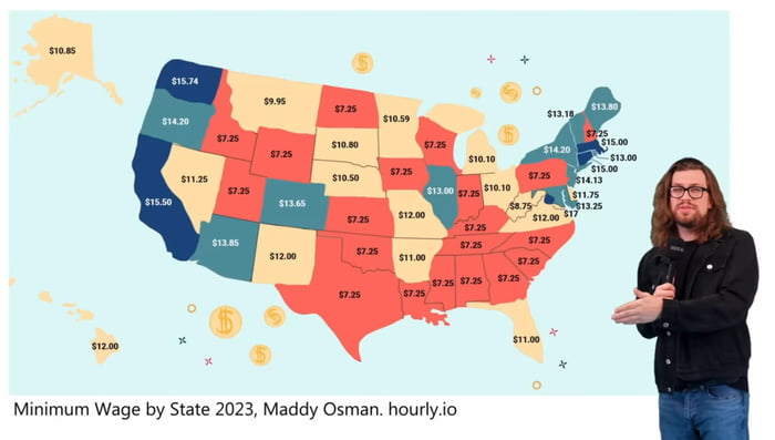 Minimum Wage by State in 2023 - 9GAG