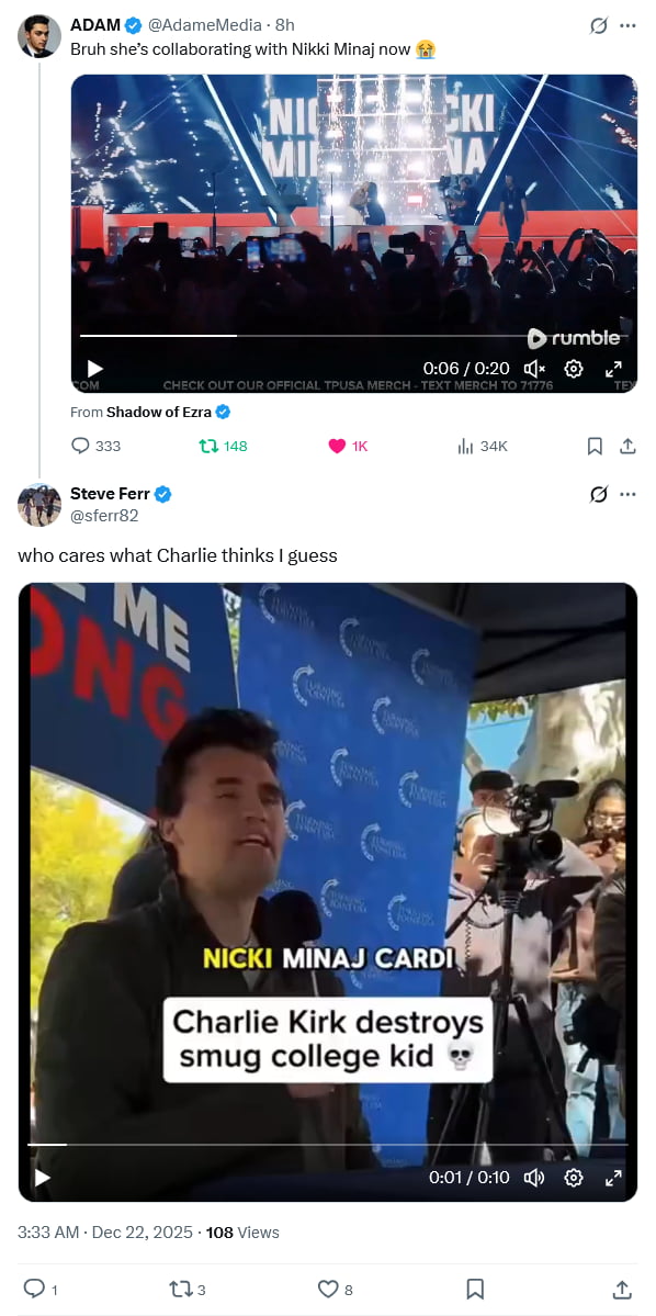 Funny, Erika is now inviting Nicki Minaj to her cry-a-lot-shows, and ...