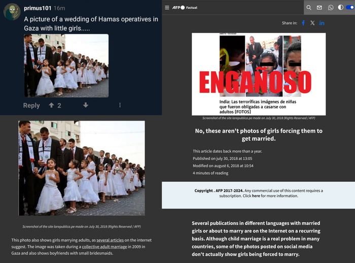 So I passed this photo from a frequent hasbara bot through google lens ...