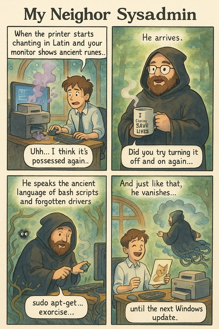 Sysadmin the Hero (AI generated) - 9GAG