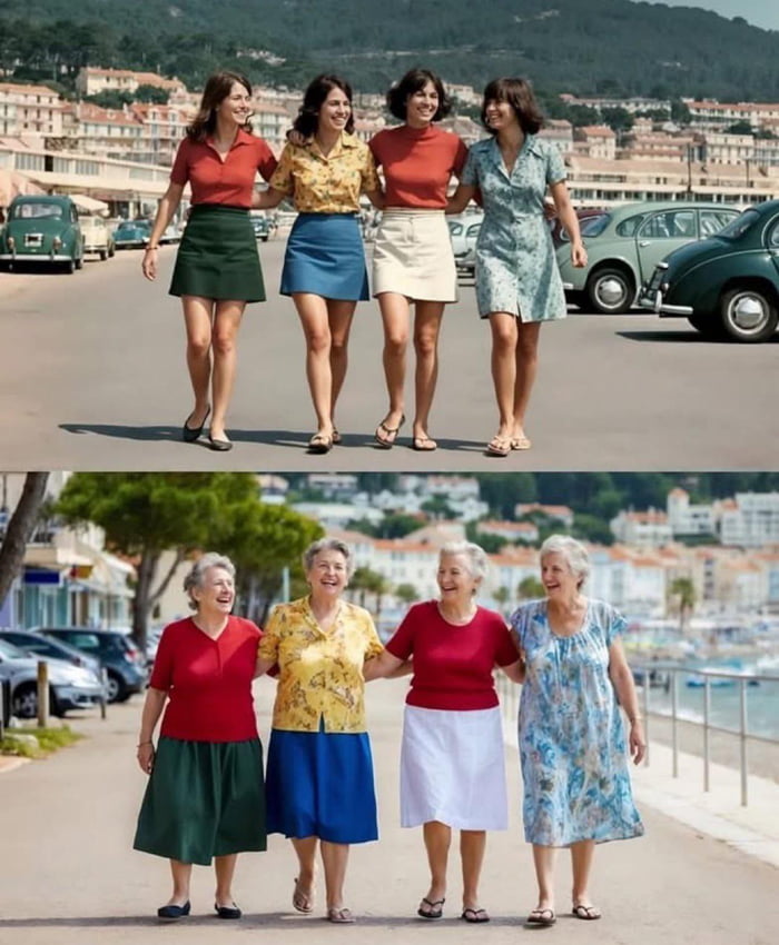 They recreated a photo taken 50 years later, in the summer of 1972. - 9GAG