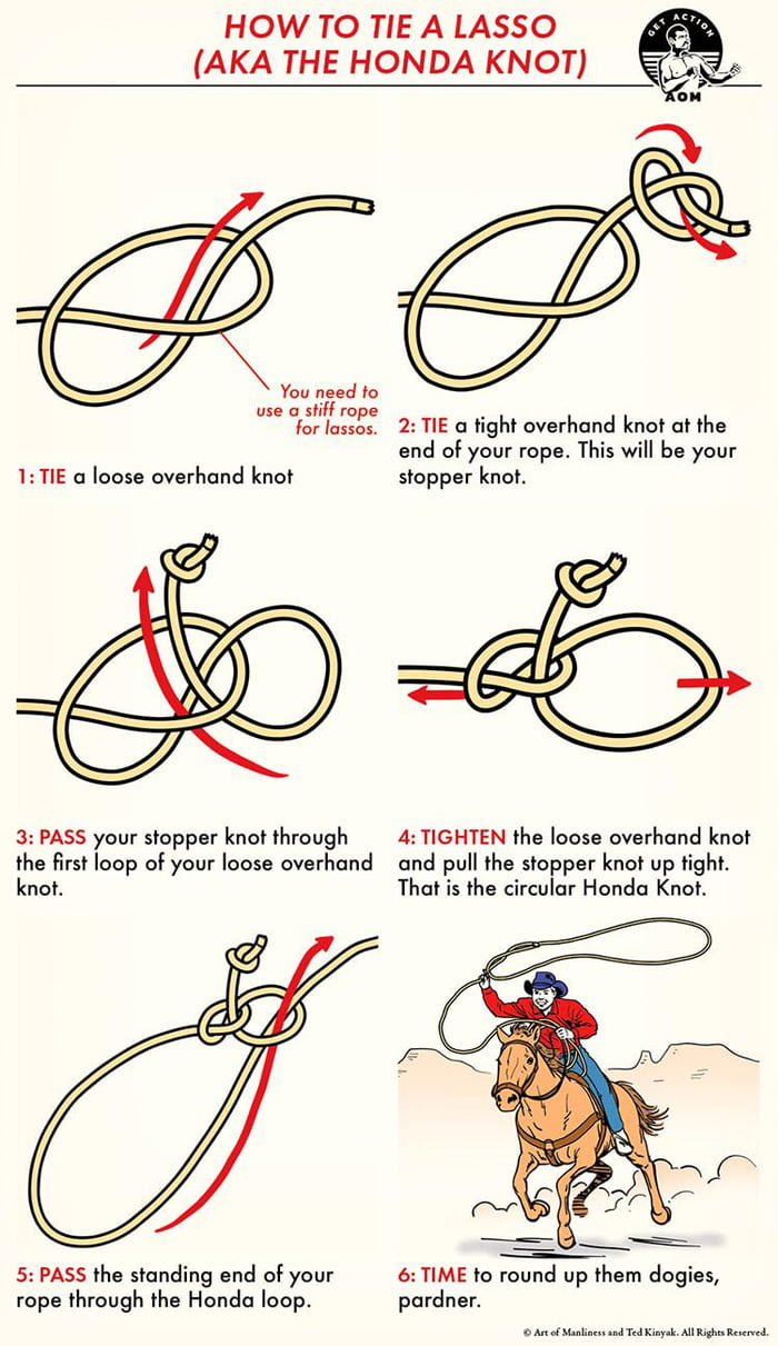 A Cool Guide demonstrating how to Tie a Lasso - 9GAG