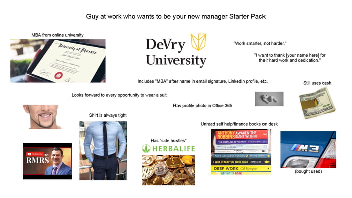 Guy at work who wants to be your new manager Starter Pack - 9GAG