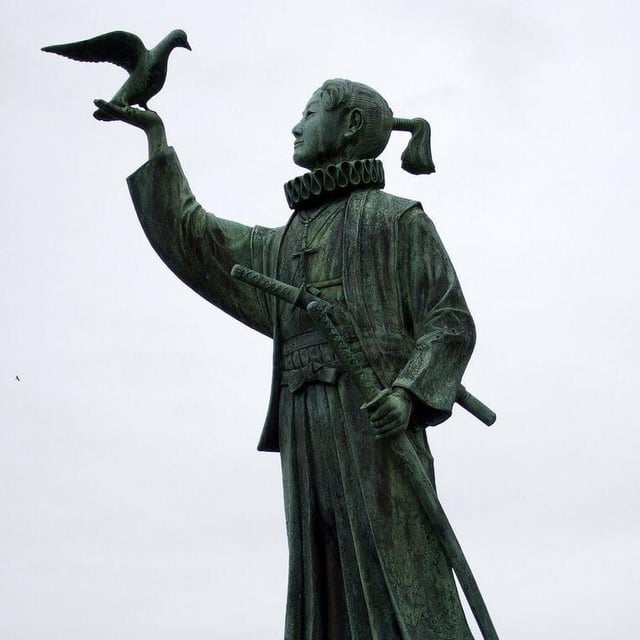 Statue of Amakusa Shirou (天草四郎), the “Samurai for Christ” who led the ...
