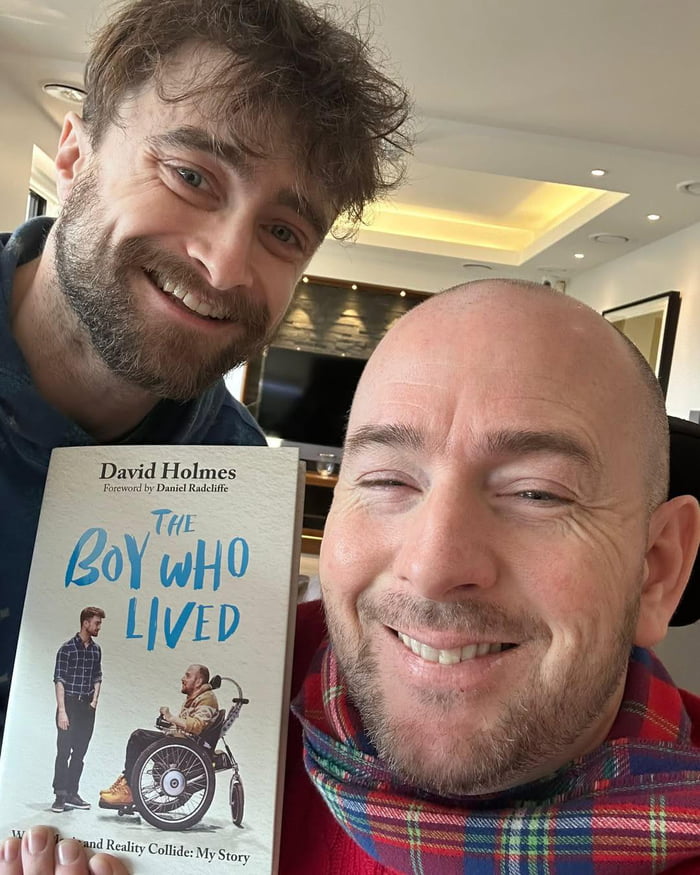 Daniel Radcliffe and his stunt double who suffered a paralyzing accident, David Holmes catching ...
