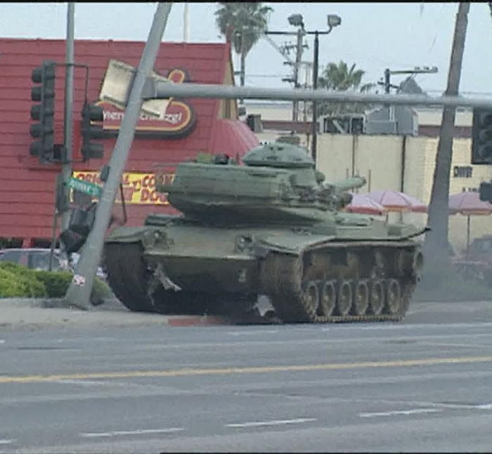 A photo of the 1995 San Diego tank rampage where on May 17, 1995 Shawn ...