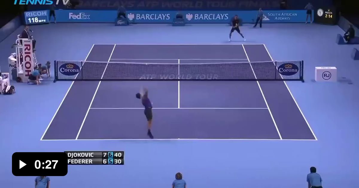 Djokovic hits an insane sliding backhand winner against Federer to ...