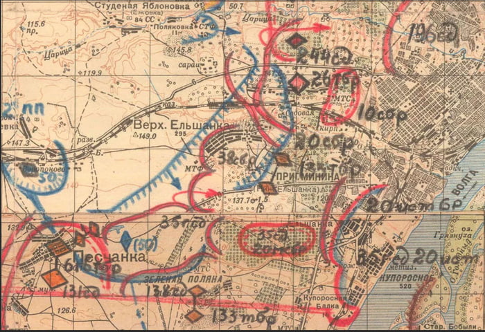 Original map from the soviet high command of the battle of stalingrad ...