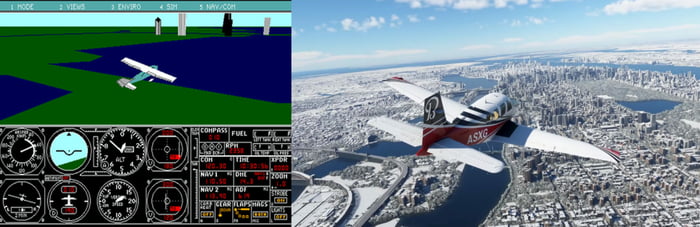 Microsoft Flight simulator's incredible evolution - 9GAG