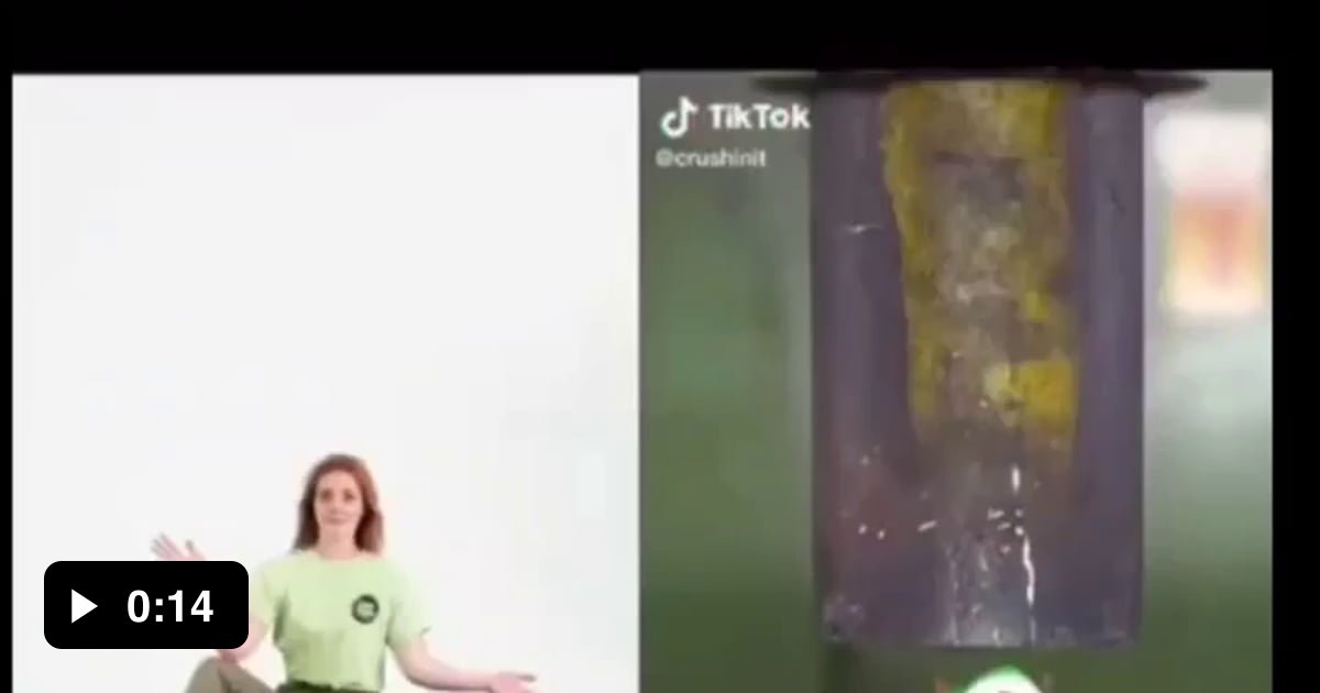 Woman emulating these objects being crushed - 9GAG