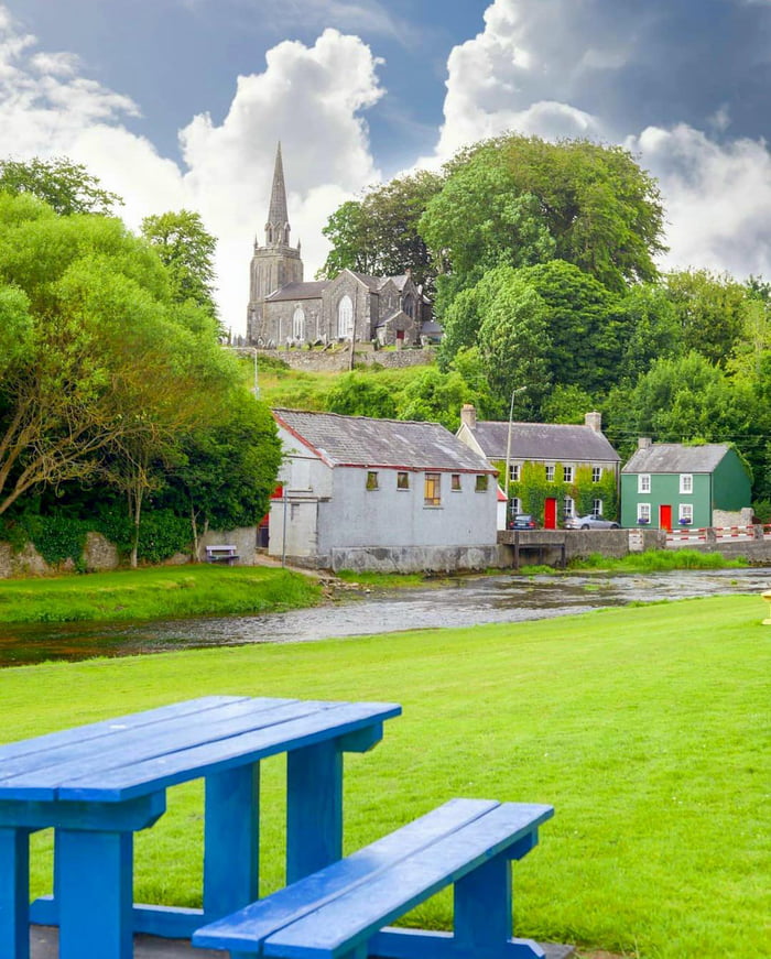 The village of Castletownroche by the River Awbeg, Fermoy, County Cork ...