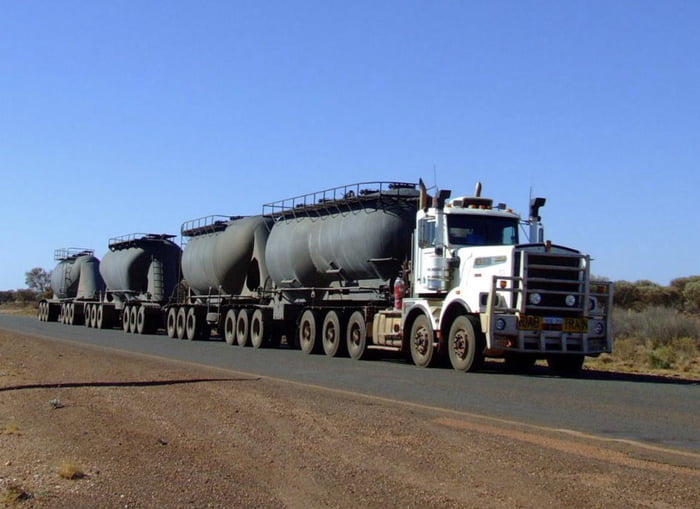 A road train in Australia - 9GAG