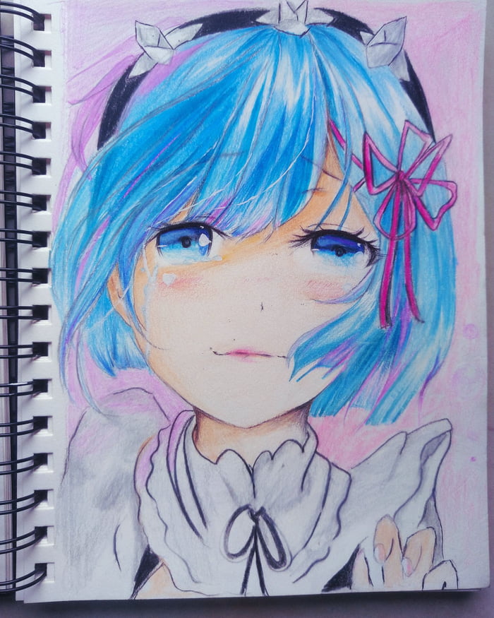 I tried to draw rem from re zero - 9GAG