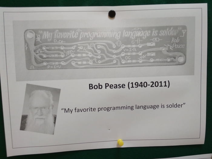 "My favorite programming language is solder" - 9GAG
