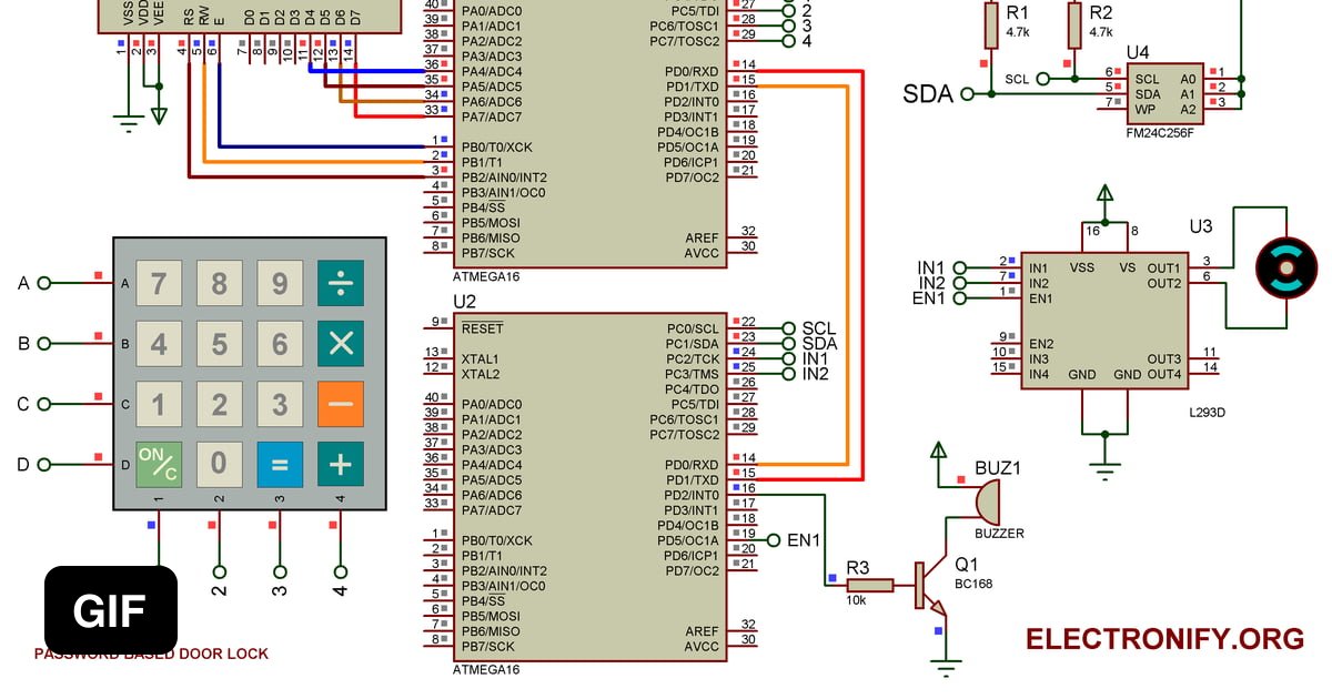 Password Based Security Door Lock With Alarm AVR Atmega32 project - 9GAG