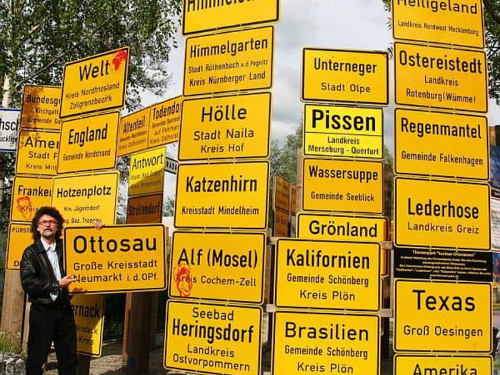 Funny named places, german edition. Lustige Ortsnamen. Zeigt mal ...