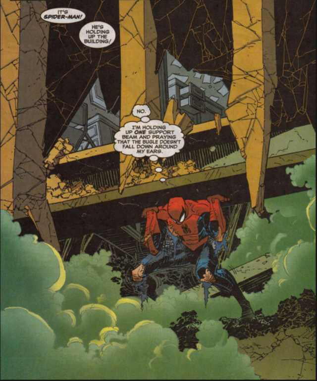Spider-Man holding a building on his shoulders. Makes me wonder if he’s ...