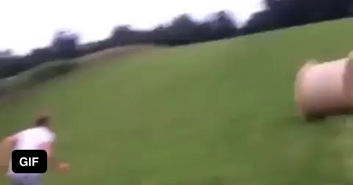 Jumping over a round Hay Bale - 9GAG