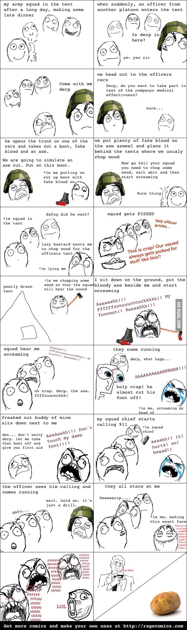 Army rage comic. - 9GAG