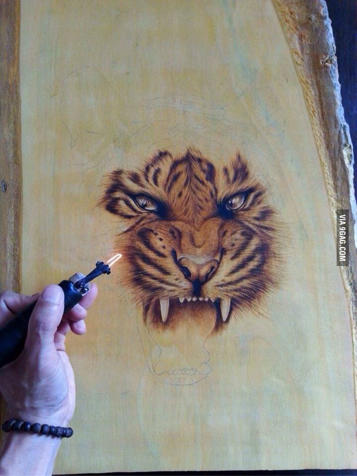 Badass Tiger Pyrography - 9GAG