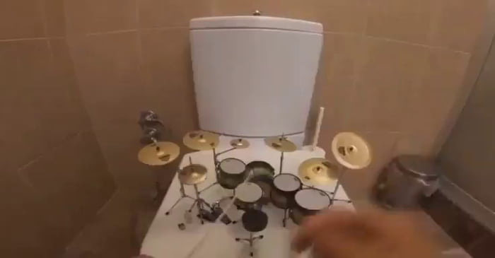 Because acoustic in toilet is better.. - 9GAG