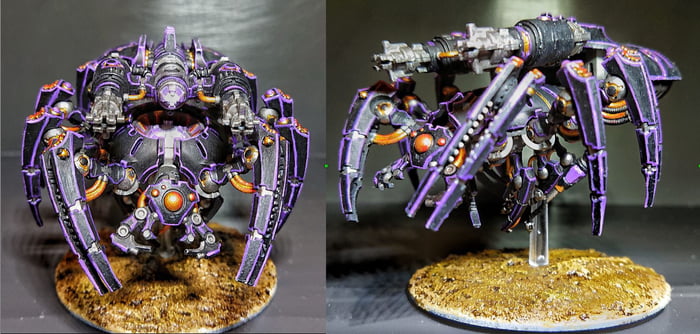 With this Necron spider I wanted to train in layering and a hint of ...