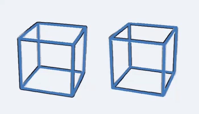 The two cubes look Ilike they're moving, but are actually perfectly ...