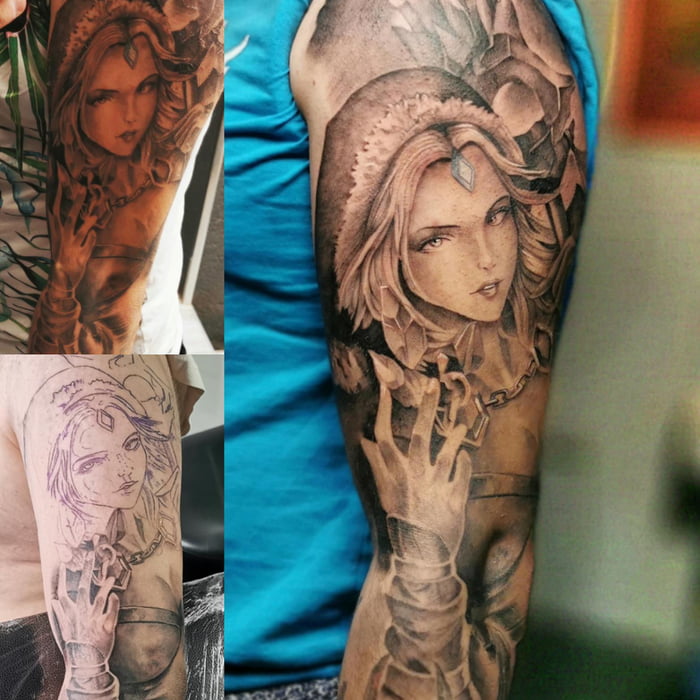 Dota 2 tattoo finished as promised. #crystalmaiden Insta : fearscdota ...