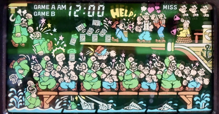 Game 'N Watch (Panorama) "Popeye" all sprites. 1983. - 9GAG
