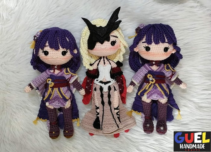 Crochet La Signora and Raiden Shogun from Genshin Impact - 9GAG