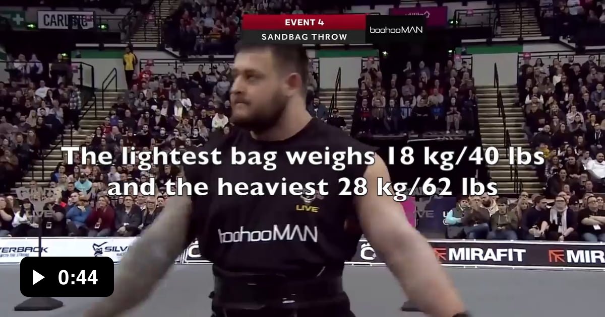 England's Shane Flowers wins the Sandbag Toss during the 2022 Britain's ...