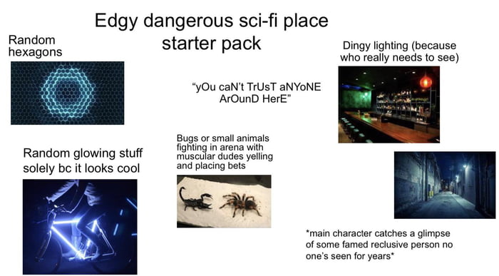 Edgy dangerous sci-fi place starter pack - 9GAG