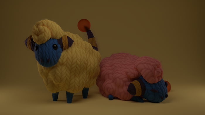 3D render of crafted mareep - 9GAG