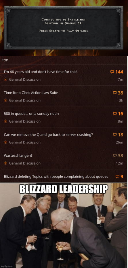 Blizzard after implementing queue for Diablo 2 Resurrected - 9GAG