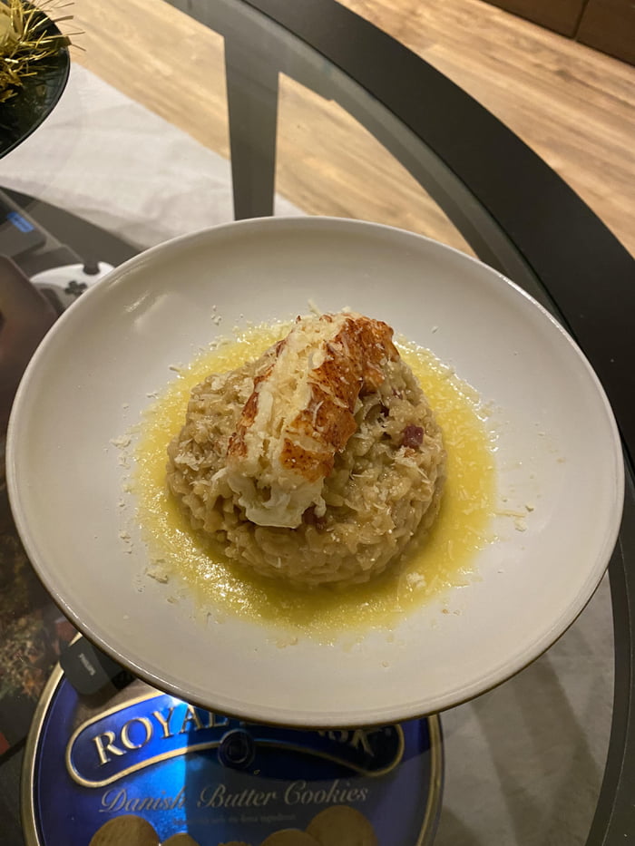Lobster and Bacon Risotto with a White Wine Sauce - 9GAG