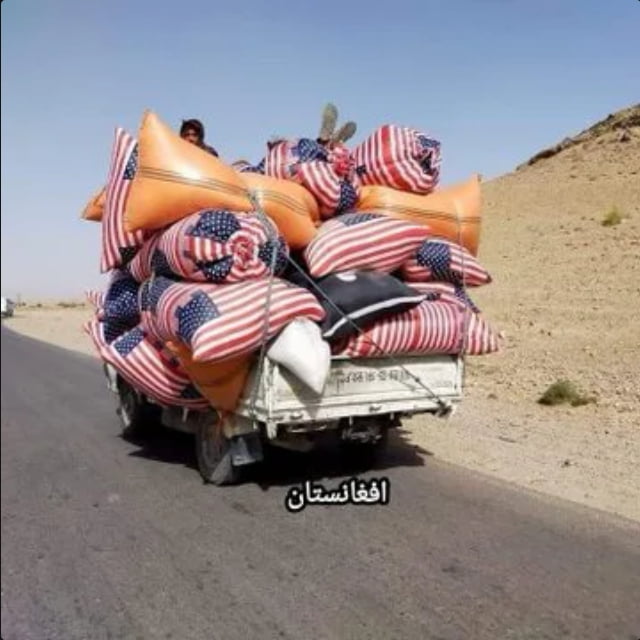 Only benefit of USA for Afghan people: chaff bag (Americans are asleep ...