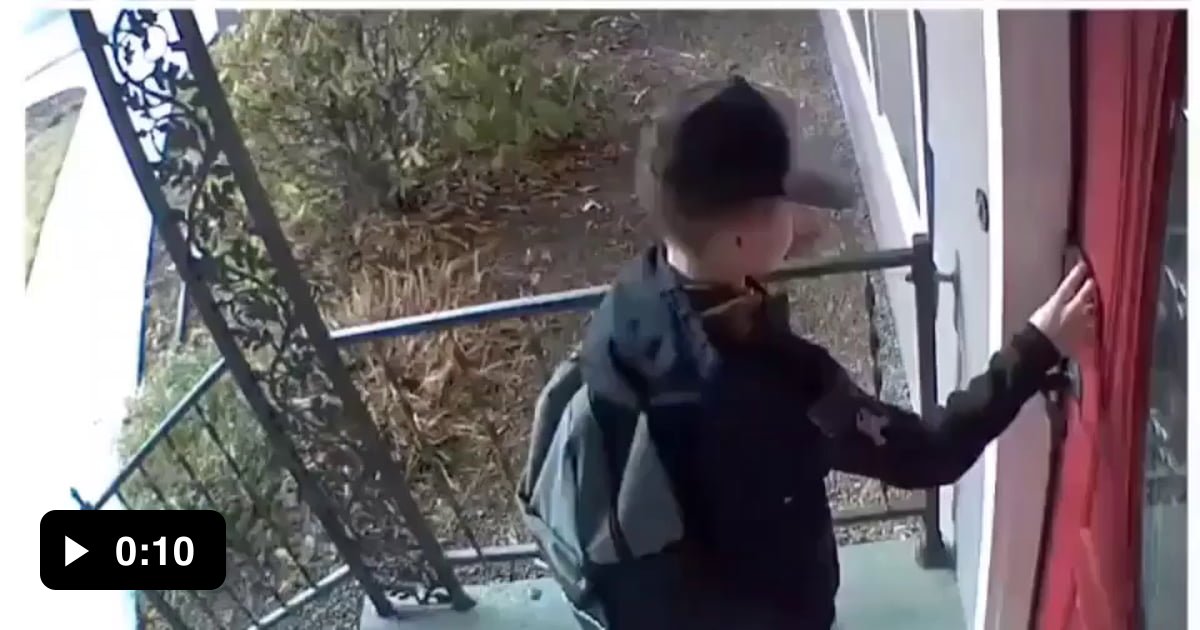 Older bro tried to lock his little bro outside, but was outsmarted ...