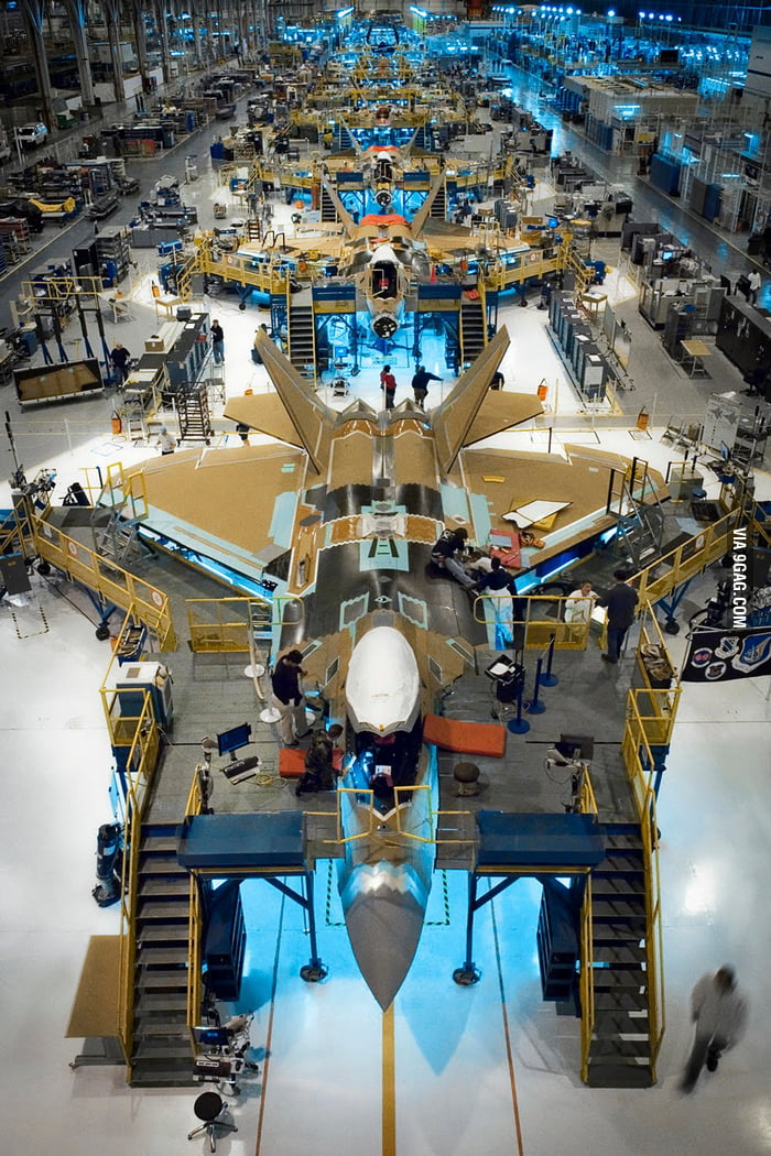 Fighter jet assembly line - 9GAG