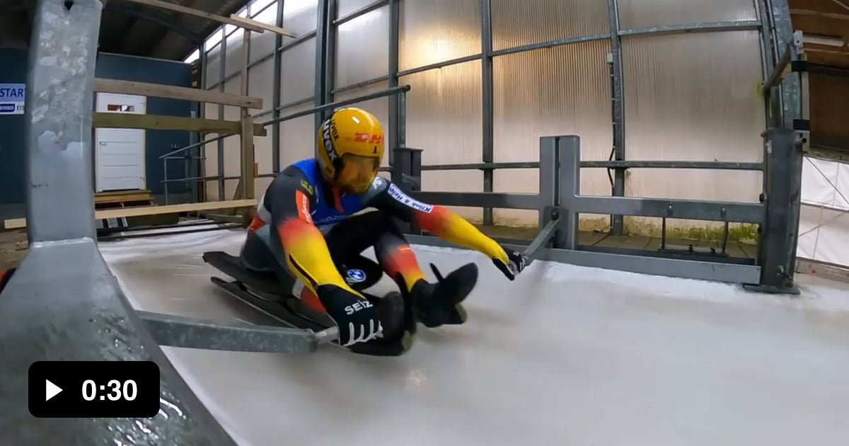 High speed luge run in Germany. Sleds weigh about 50lbs and can top ...