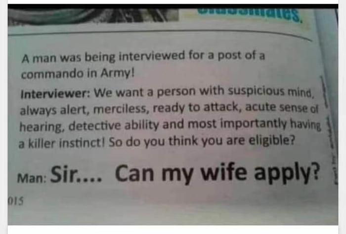 Can my wife apply ?? - 9GAG